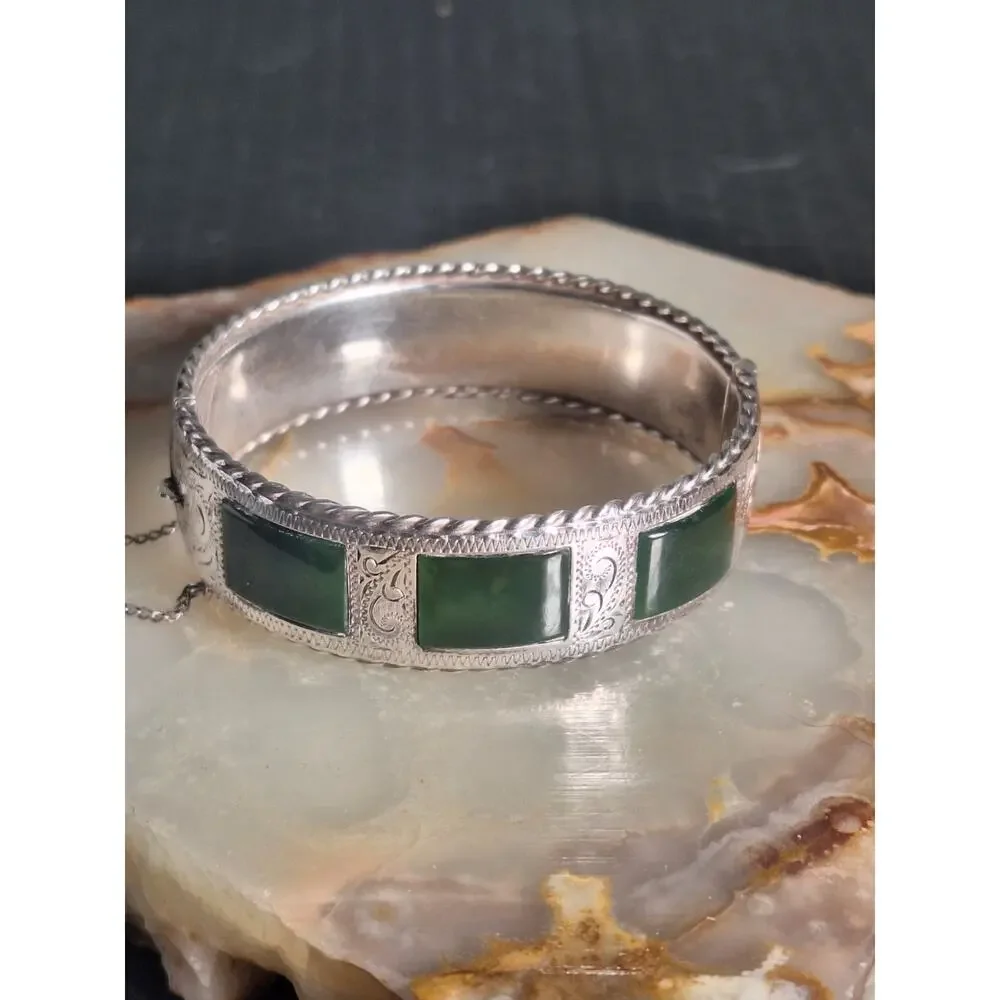 H & S | Jewelry | Rare Hs Haines Stephenson Sterling Silver Green Jade ...